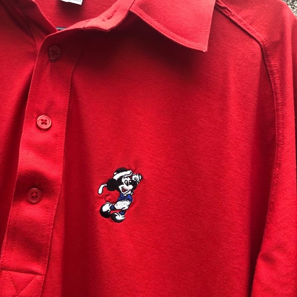 Disney | Shirts | Disney Pro Collection Mickey Red Golf Polo Shirtxl ...